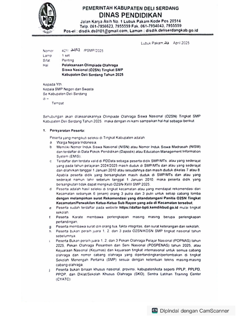 Surat Edaran O2sn Tahun 2025 | PDF