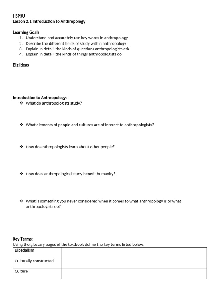 HSP3U 2.1 Introduction To Anthropology | PDF | Anthropology | Kinship