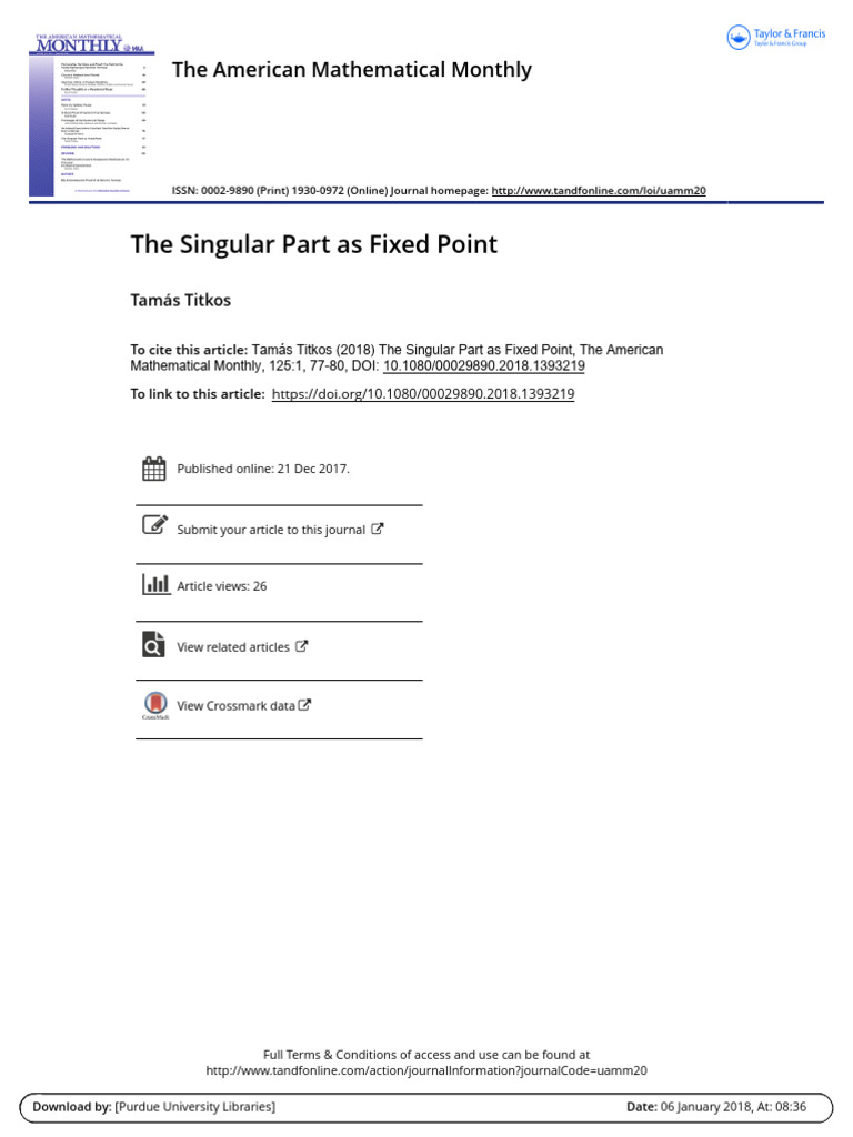 The Singular Part As Fixed Point | PDF | Measure (Mathematics) | Algebra