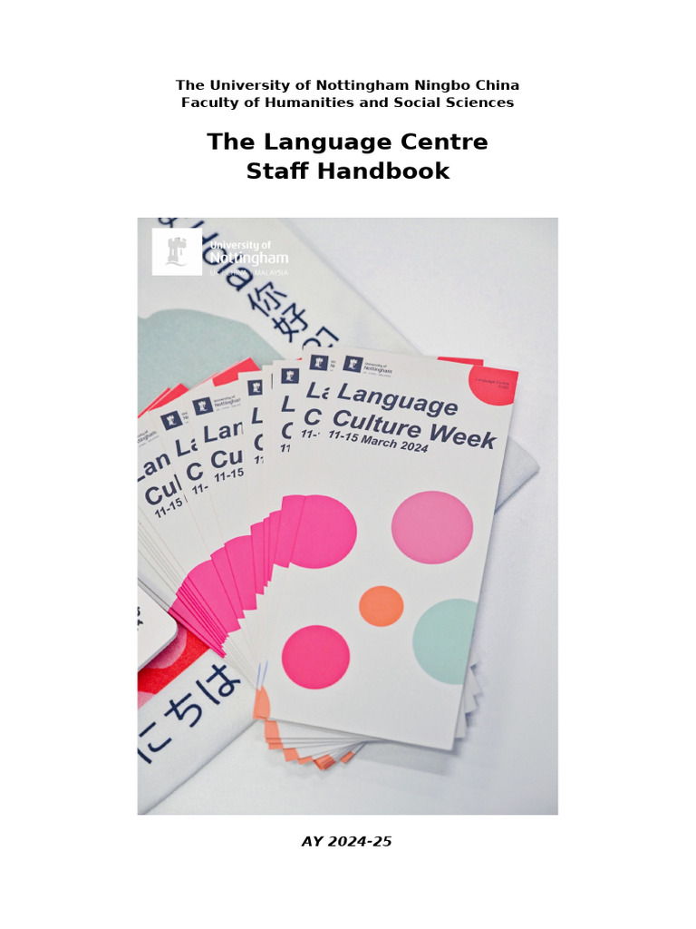 AY24-25 LC - Staff handbook | PDF | Educational Assessment | Learning