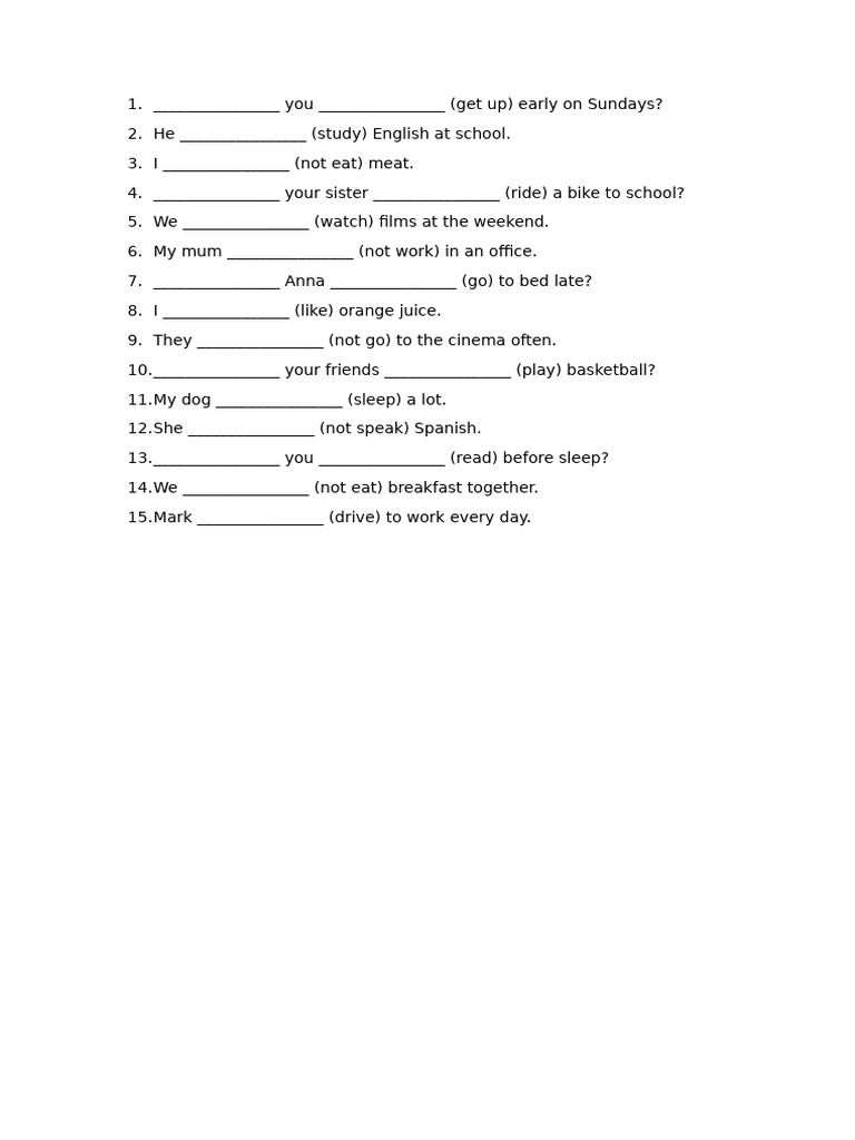 Present Simple Part 2 Pdf