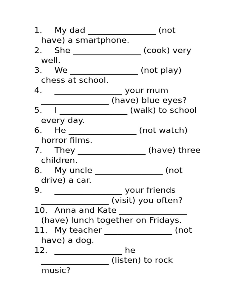 Present Simple Part 4 | PDF