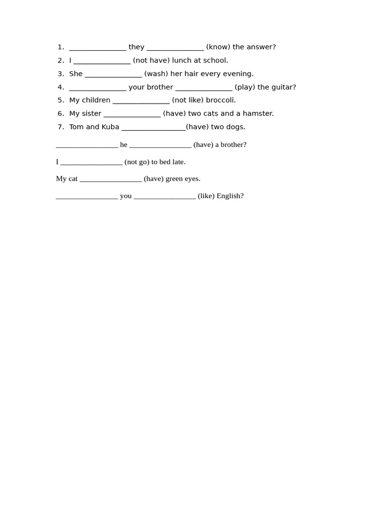 Present Simple Part 3 | PDF