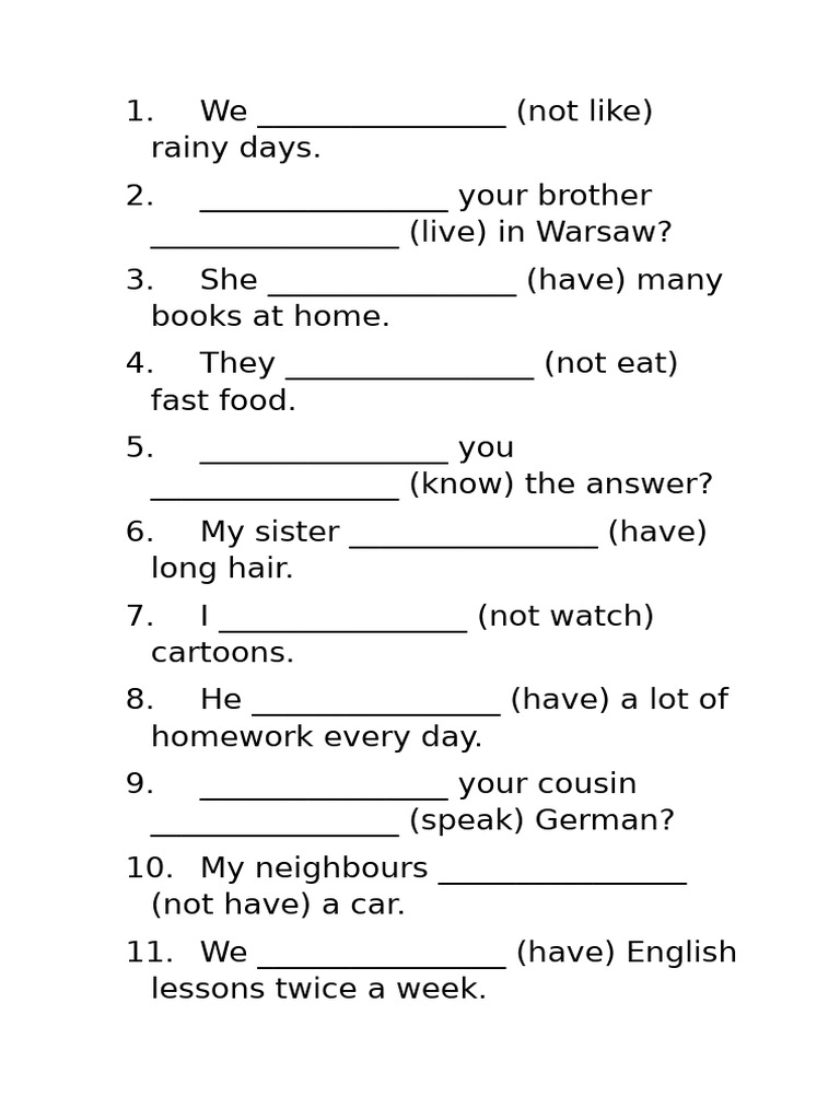 Present Simple Part 5 | PDF