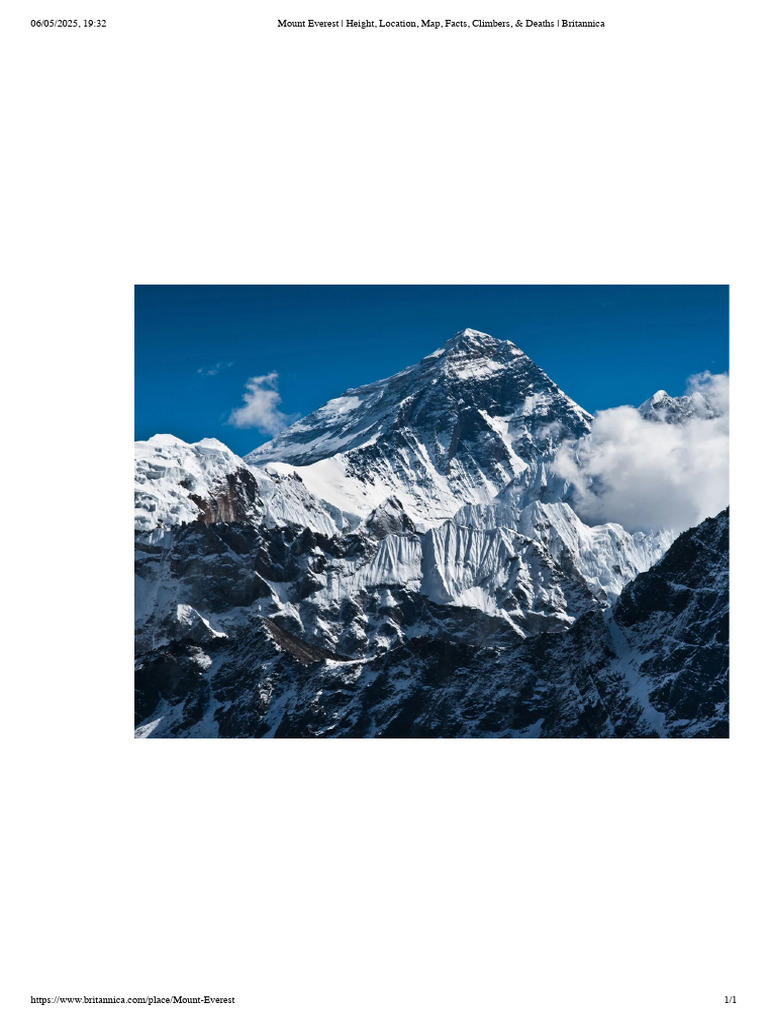 Mount Everest - Height, Location, Map, Facts, Climbers, & Deaths ...