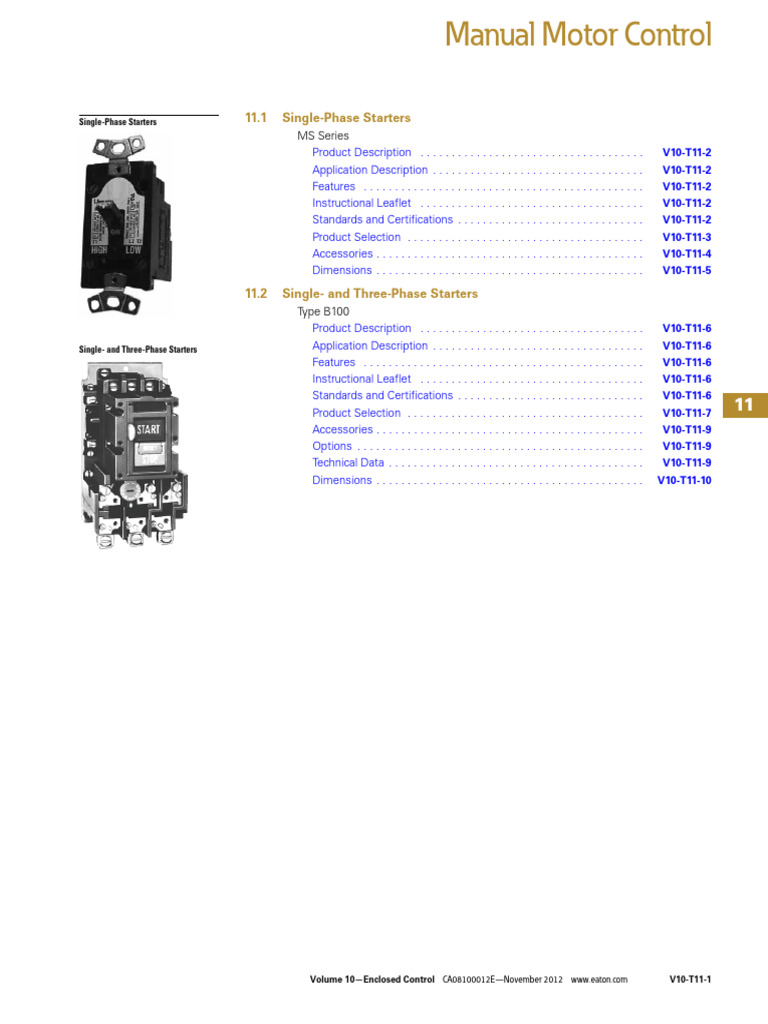 Manual Motor Control Starters Guide | PDF | Electrical Engineering ...