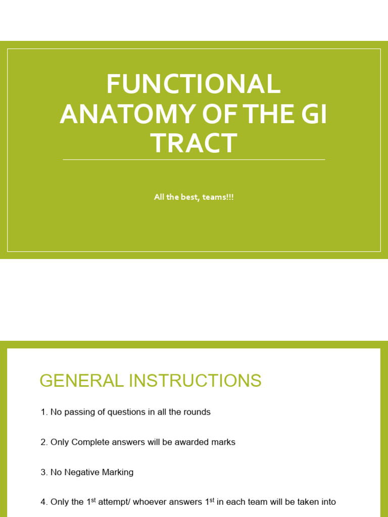 Func. Anat. of GIT | PDF