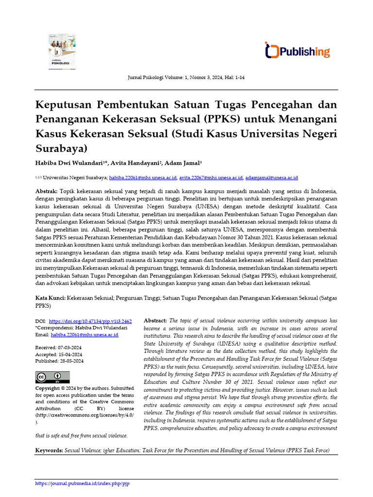 5 Keputusan Pembentukan Satuan Tugas Pencegahan Dan Penanganan Kekerasan Seksual (PPKS) Untuk ...