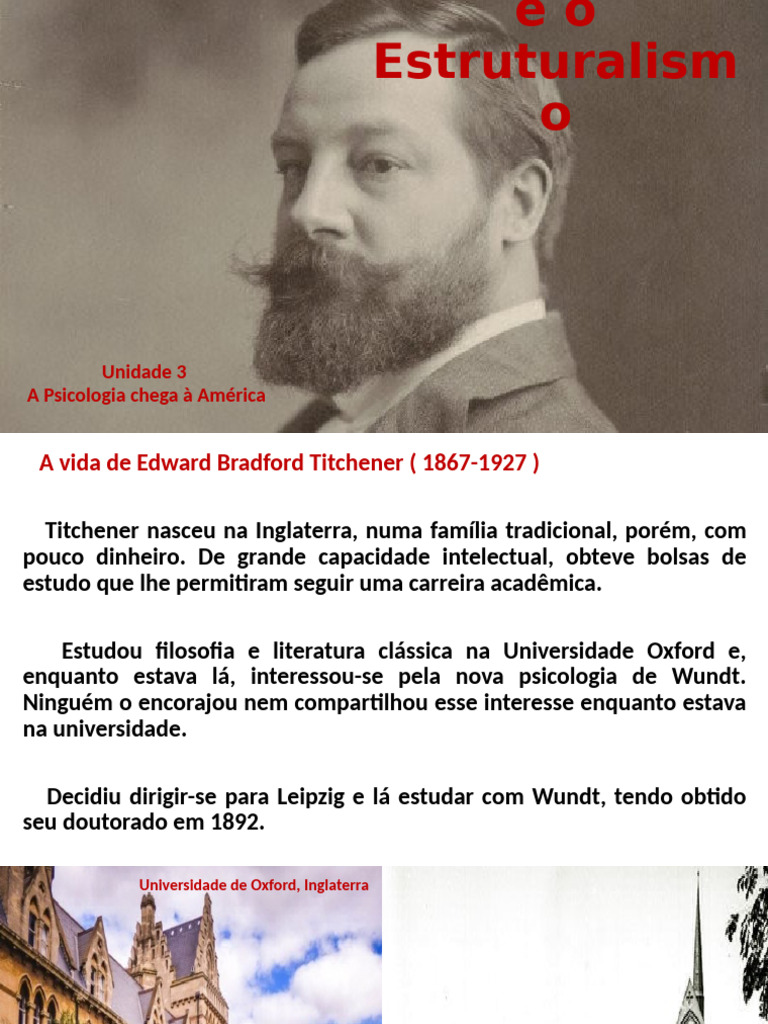 Unidade 3 - Edward Titchener | PDF | Psicologia | Consciência