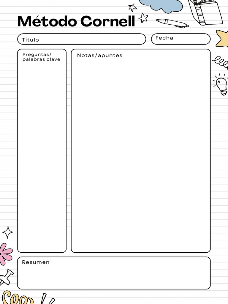 Plantilla Método Cornell | PDF
