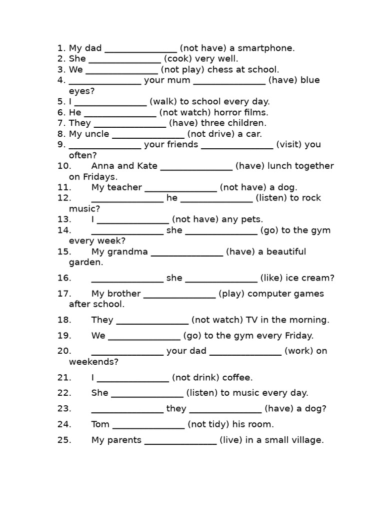 present simple part 4 | PDF