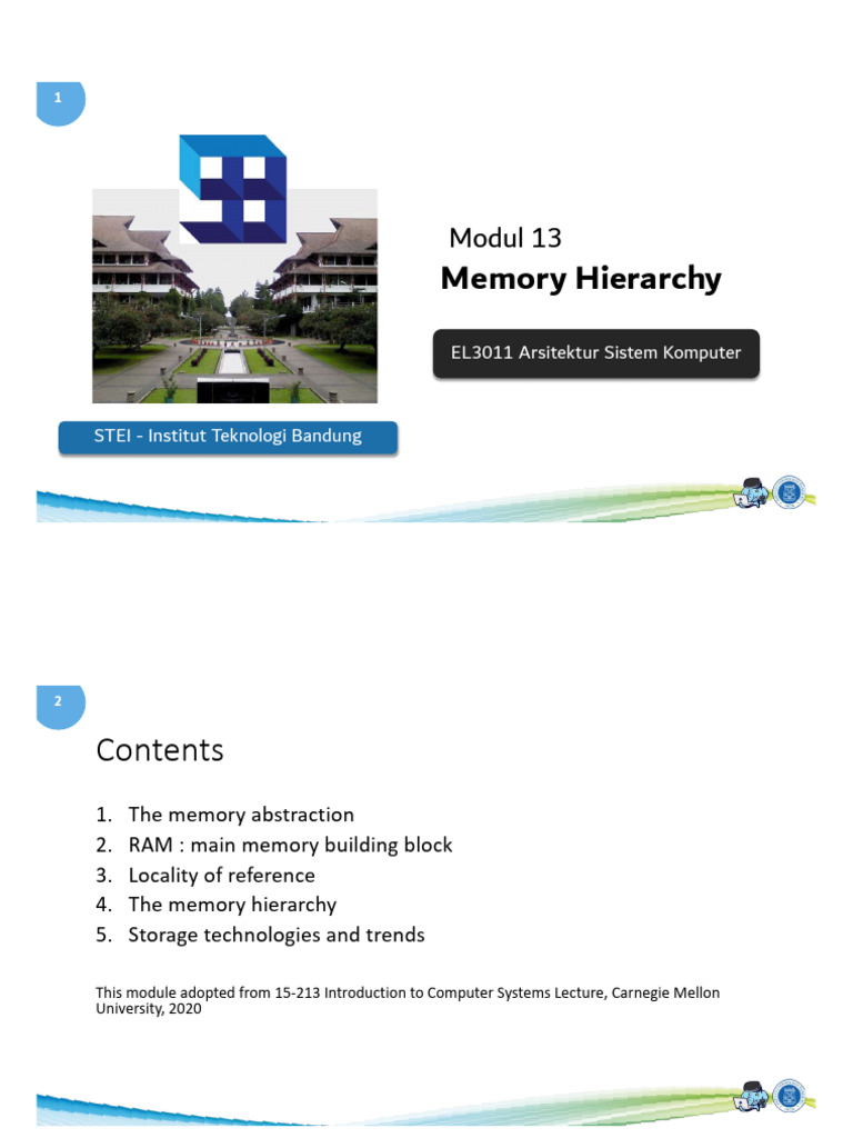 EL3011 - 13 Memory Hierarchy | PDF | Random Access Memory | Dynamic Random Access Memory