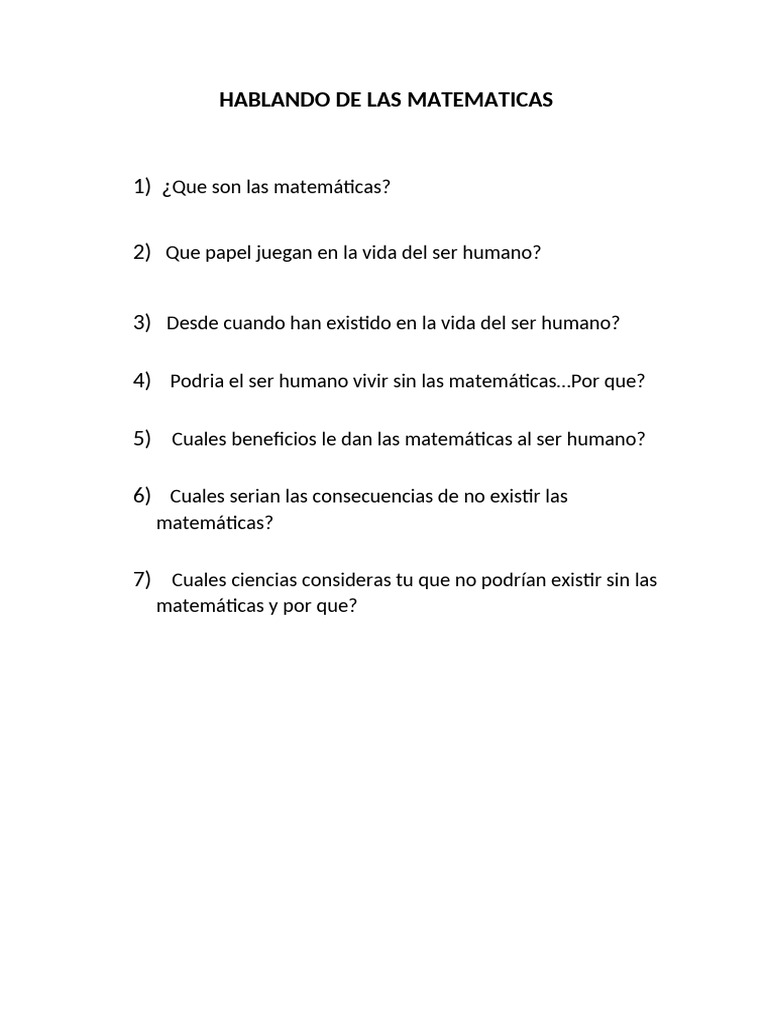 Hablando de Las Matematicas | PDF