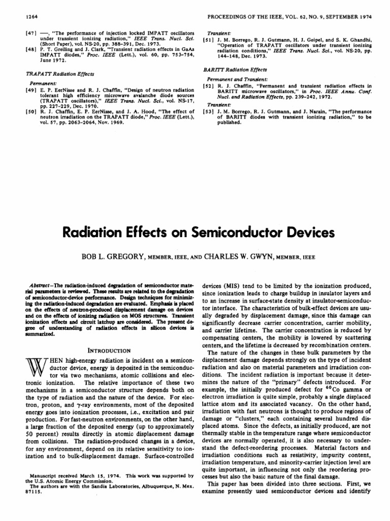 Radiation Effects on Semiconductors | PDF | Bipolar Junction Transistor ...