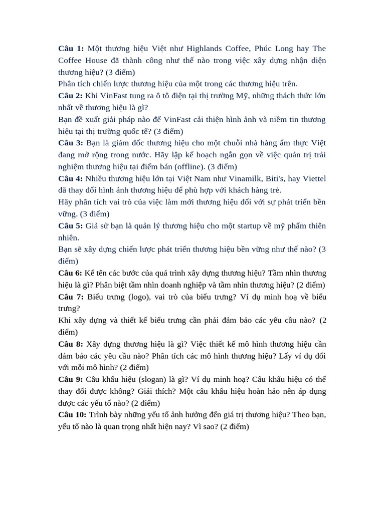 Đề cương ôn tập QTTH | PDF