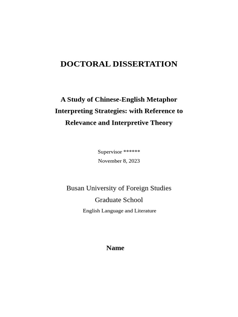 Thesis(Dissertation) Template | PDF | Semantics | Metaphor
