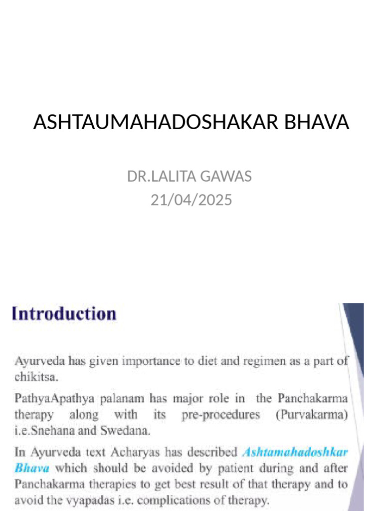 Asthaumahadoshakar Bhava | PDF