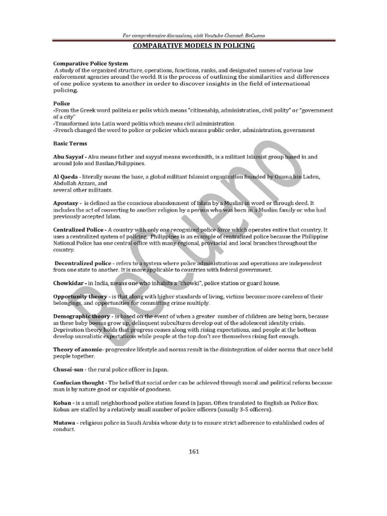 LEA2 Comparative Models in Policing | PDF