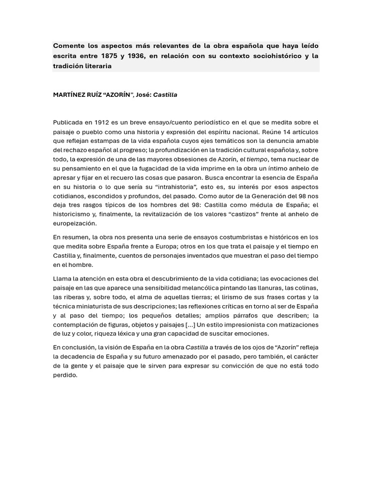 Azorín Castilla | PDF