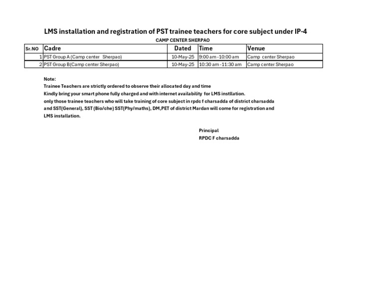 LMS & Registration Ip4 Sherpao | PDF