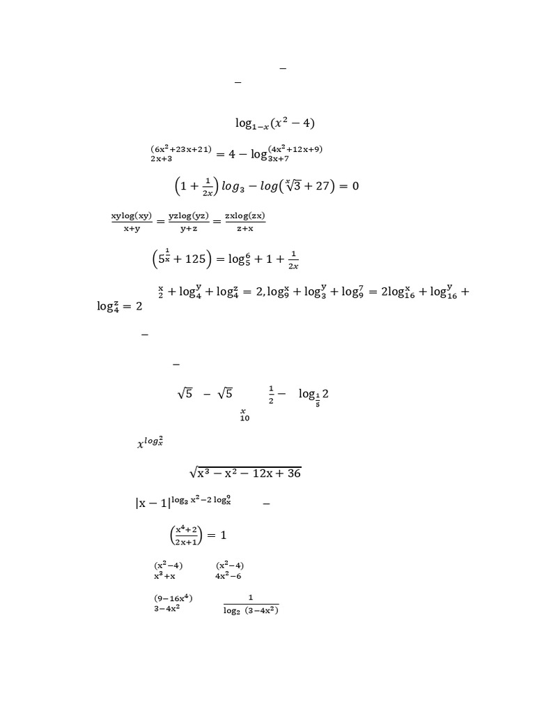 Class XI Logarithm Problem Set | PDF | Arithmetic | Mathematics
