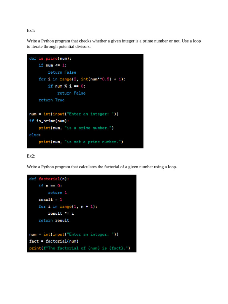 Exercises + Solution - Intro (Serie 2) | PDF
