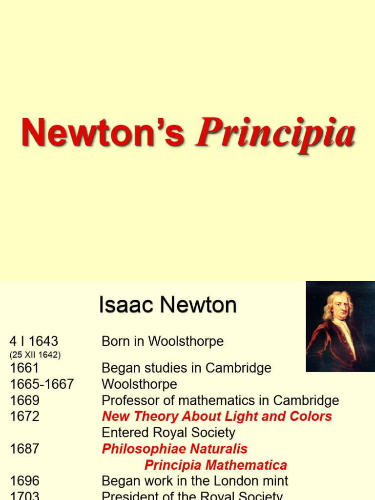 Newton's - Principia (FOR A CHANGE) | PDF | Force | Isaac Newton