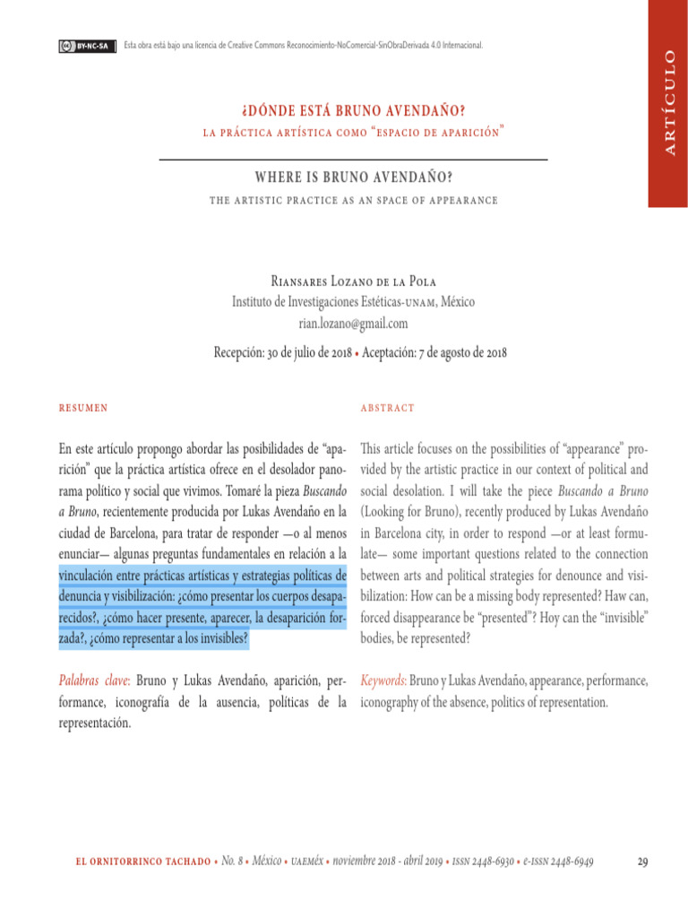 LOZANO DE LA POLA-Dónde Está Bruno Avendaño | PDF | Hannah Arendt | México