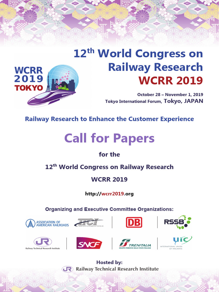WCRR 2019: Enhancing Railway Experience | PDF | Abstract (Summary ...