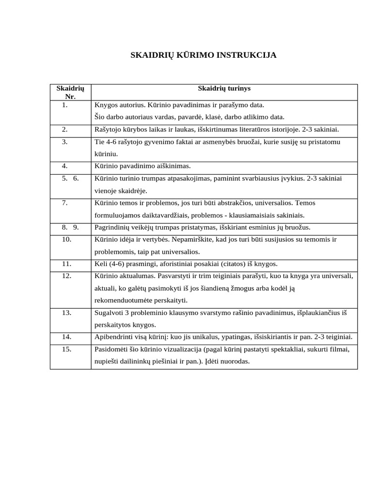 Skaidriu Kurimo Instrukcija | PDF
