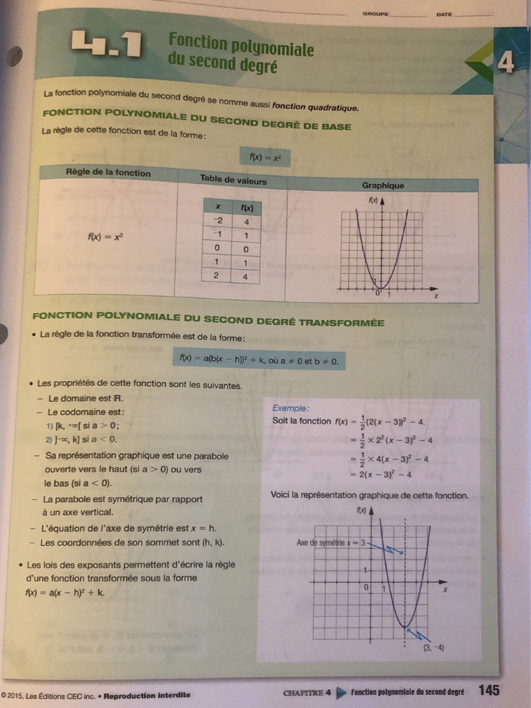 Polynomes degre 2 | PDF