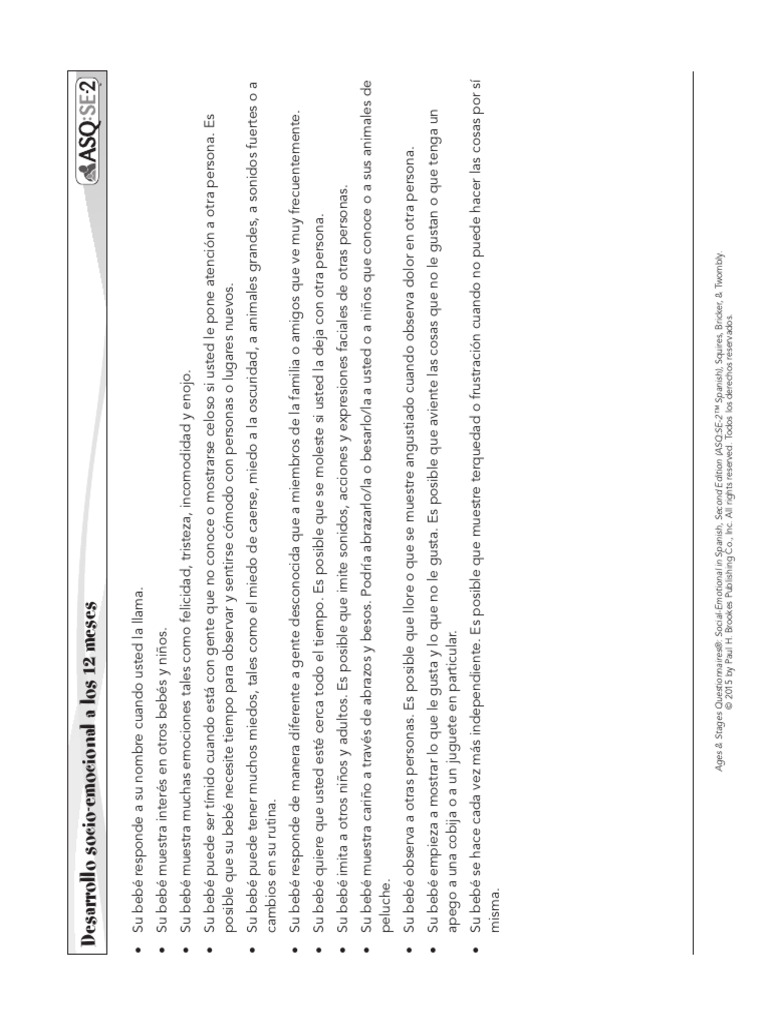 12M. ASQ - SE-2 - Social-Emotional - Developmental - Guides - and ...