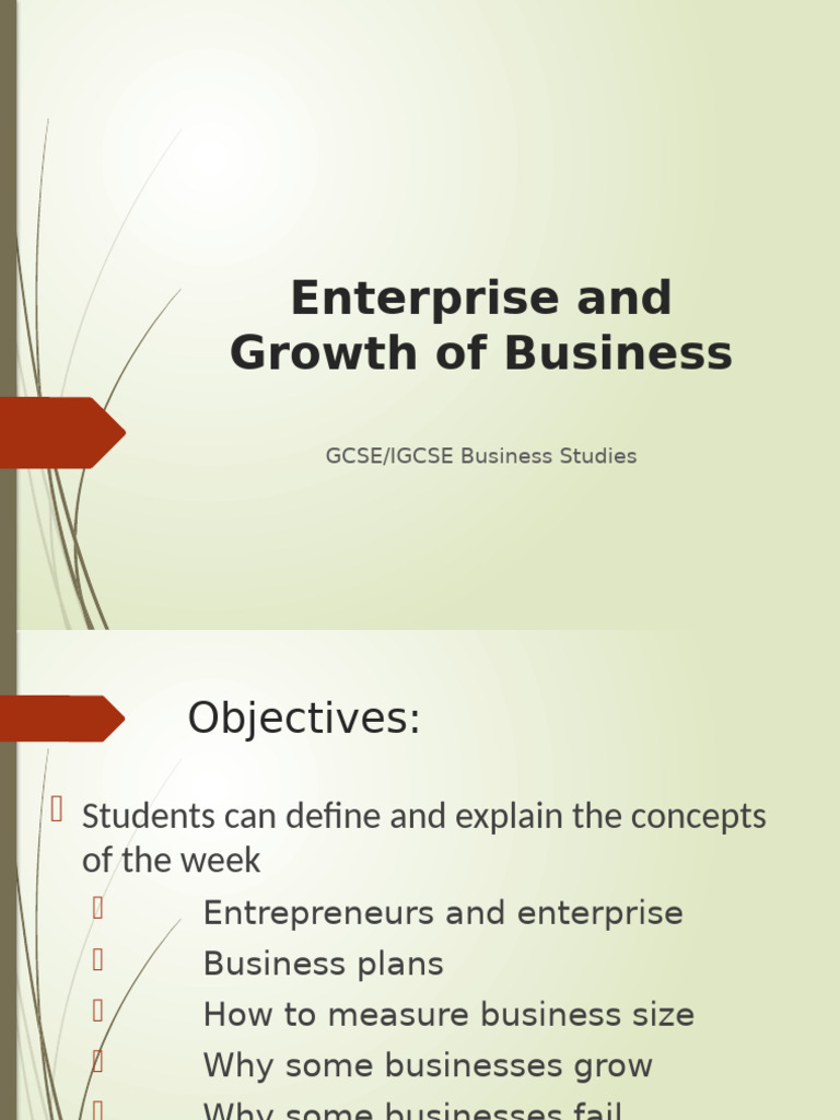 1.3 Enterprise-and-Growth-of-Business | PDF | Entrepreneurship | Business