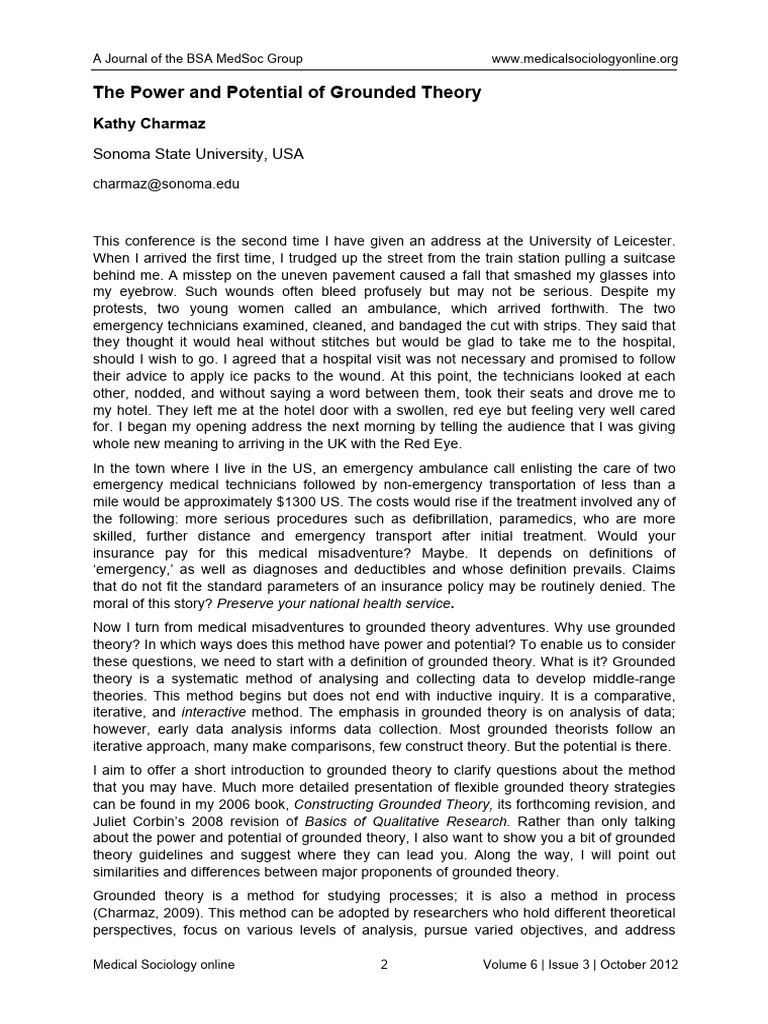 Charmaz Power of Grounded Theory | PDF | Qualitative Research | Liberal ...