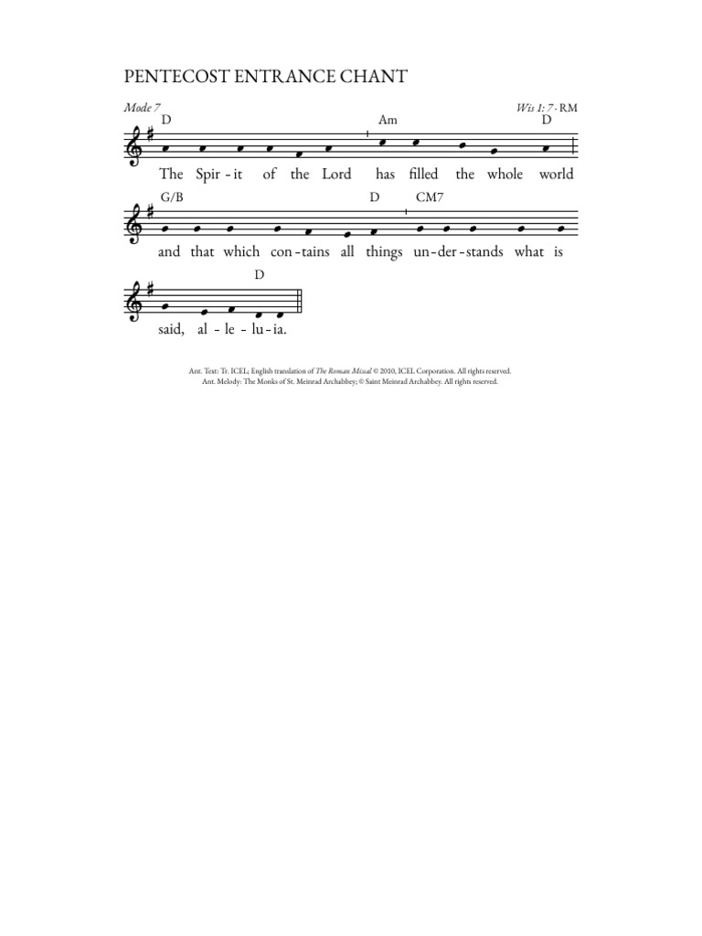 Pentecost Entrance Chant | PDF