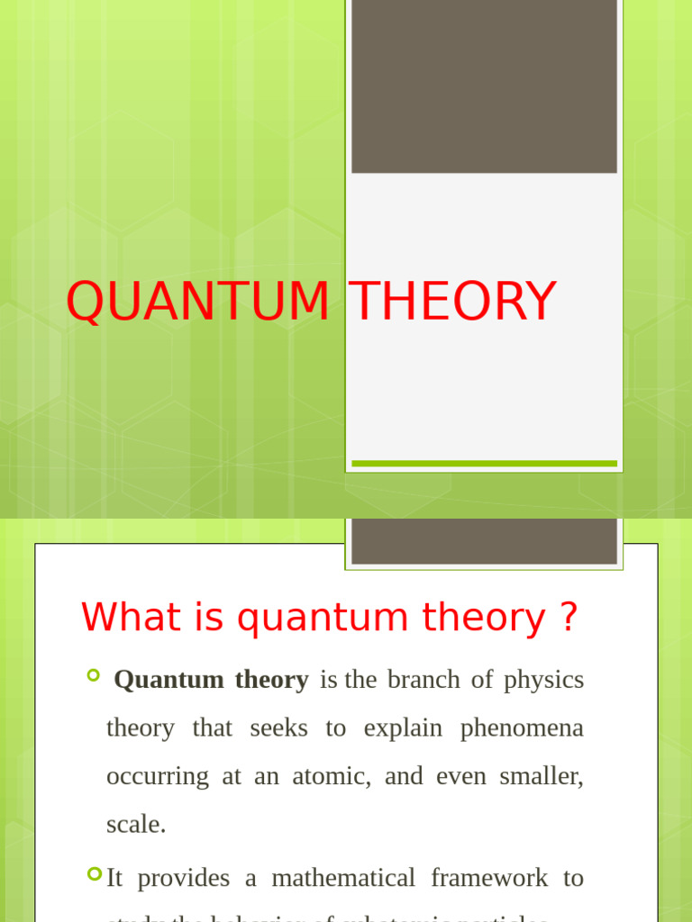 Quantum Theory | PDF