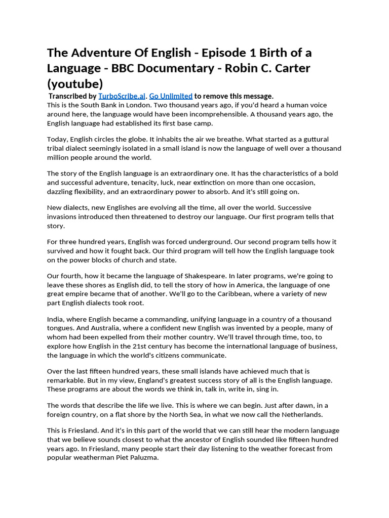 The Adventure of English - Episode 1 Birth of A Language - BBC ...