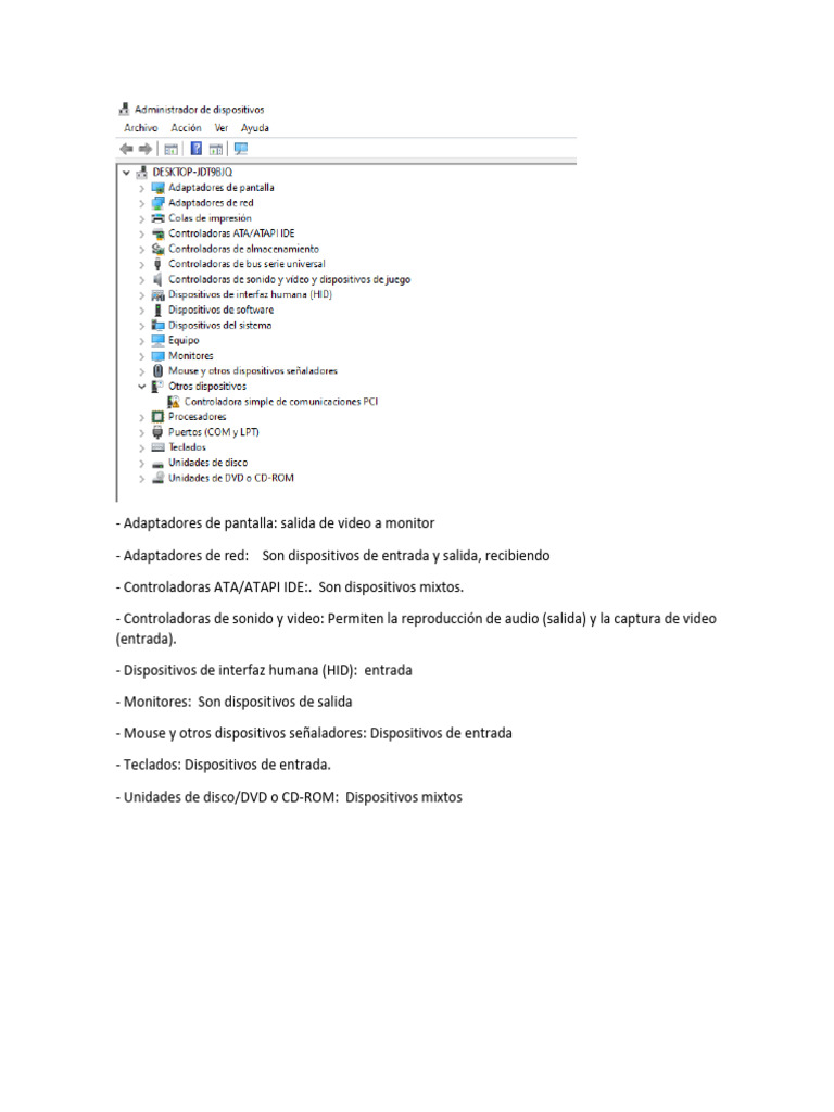 HELEM, Dispositivos de Entrada Salida. | PDF