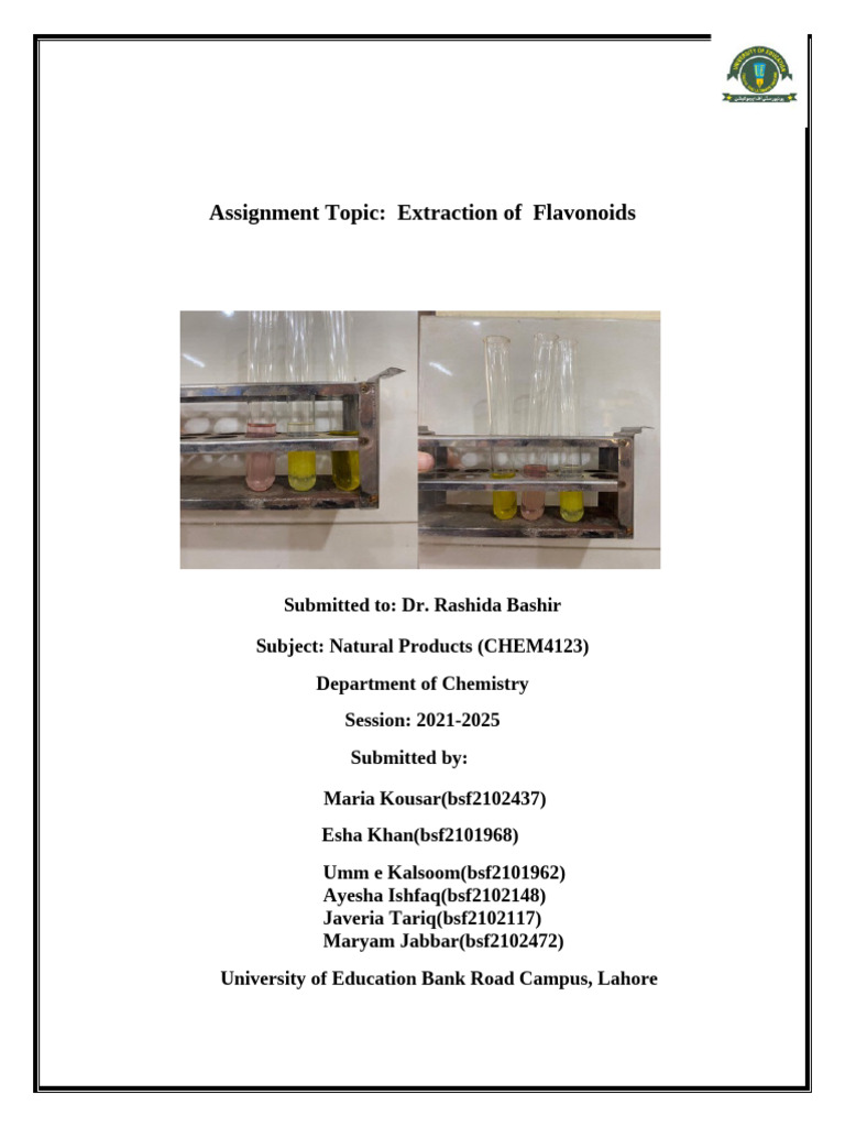 Extraction of Flavonoids | PDF | Flavonoid | Chemistry