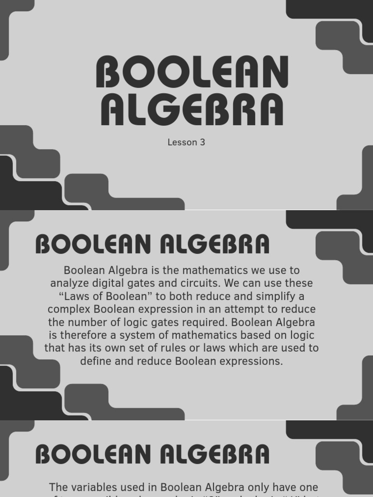 Lesson-3.1-Boolean-Algebra | PDF