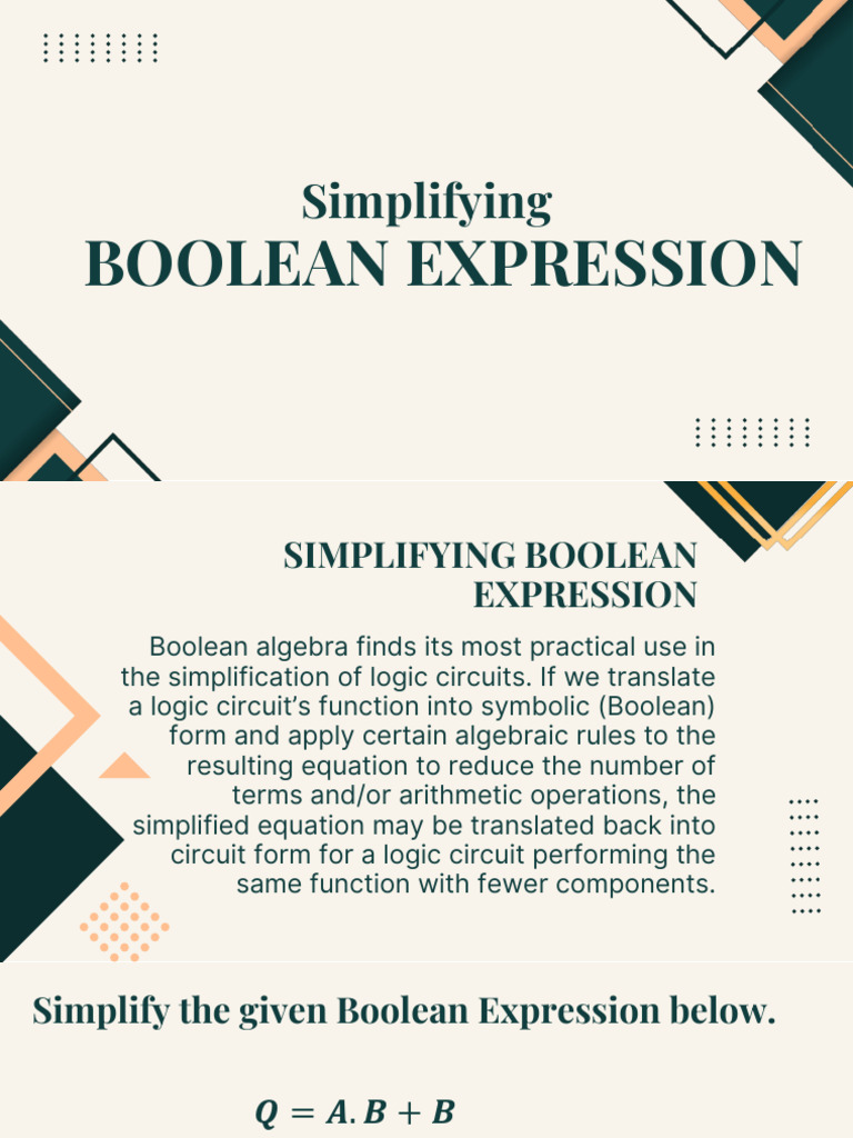 Lesson 3.3 Simplifying Boolean Expression | PDF | Boolean Algebra | Teaching Mathematics