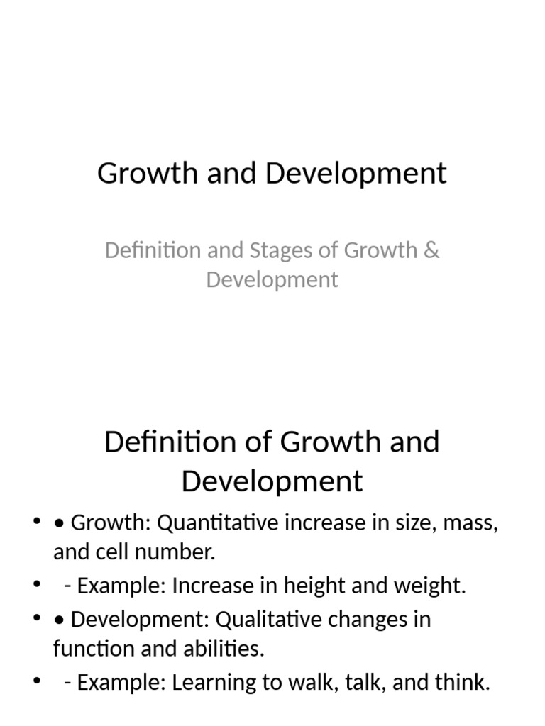 Growth and Development | PDF