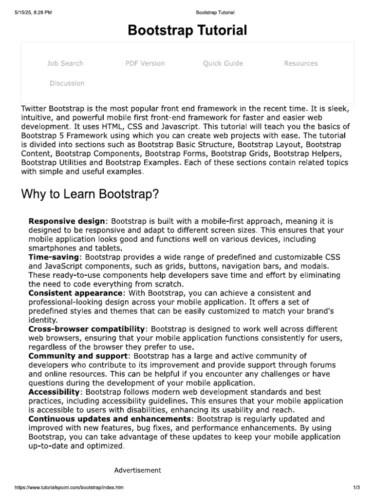 Bootstrap | PDF
