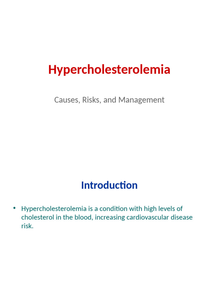 Hypercholesterolemia Colorful Presentation | PDF