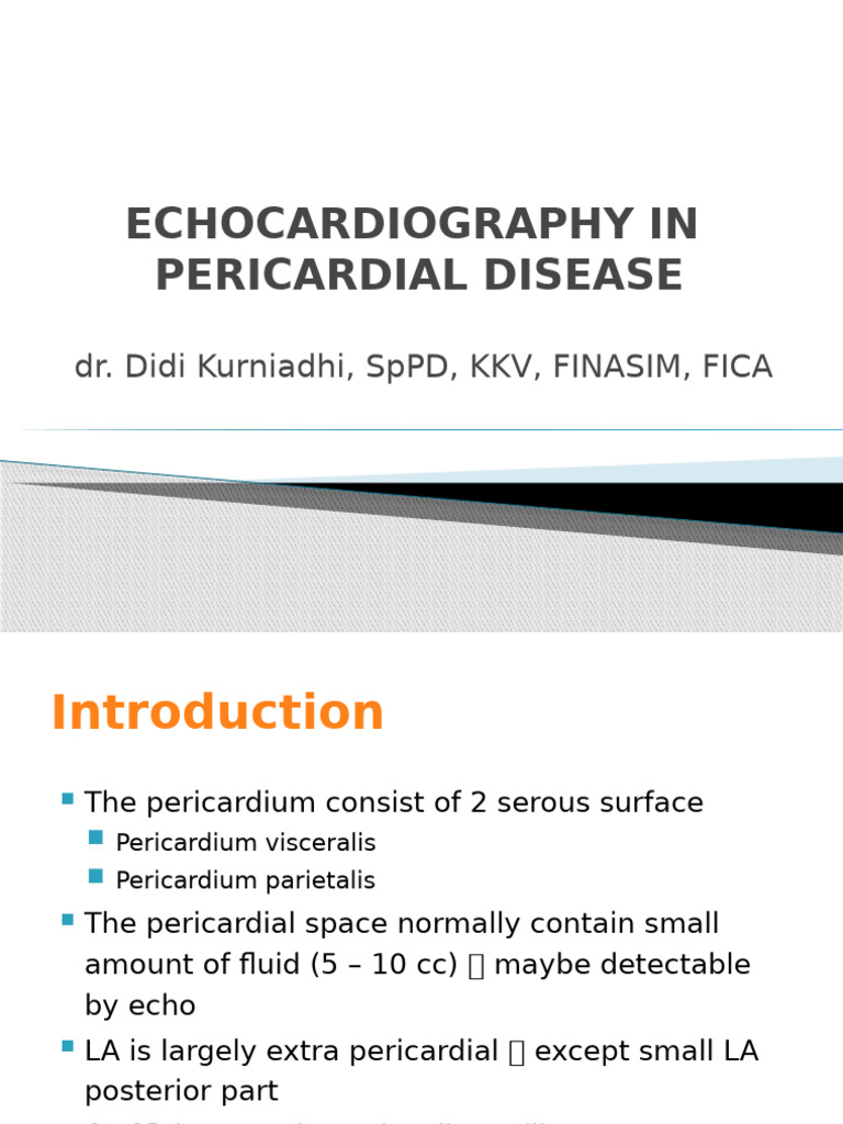 Echo in Pericardial Disease Puski DR Didi | PDF