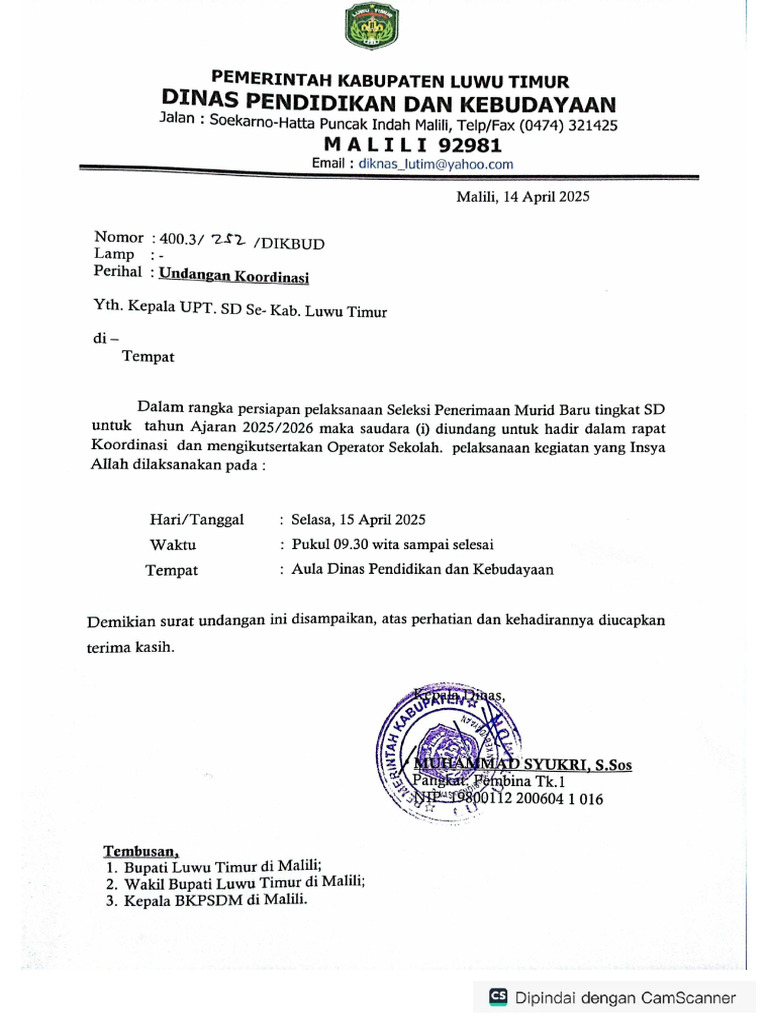 undangan koordinasi | PDF