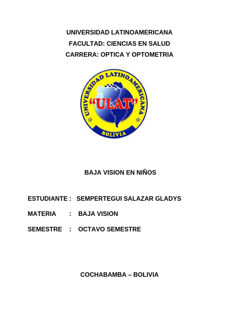 Baja Vision en Niños Baja Vision | PDF | Oftalmología | Visión