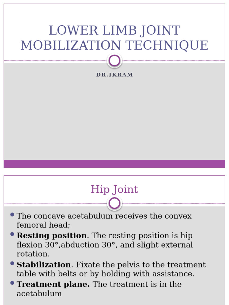 Lower Limb Joint Mobilization Techniques | PDF | Knee | Anatomical ...