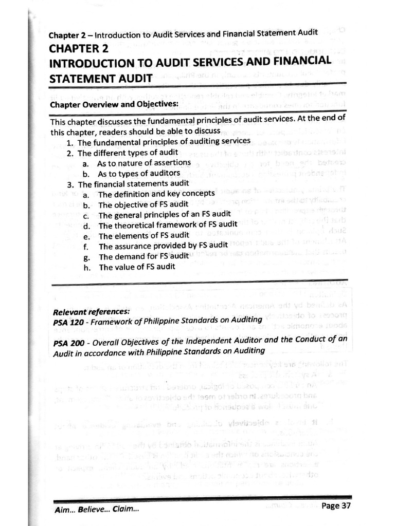 Chapter - 2 - Introduction of Audit Services and Financial Statement Audit | PDF