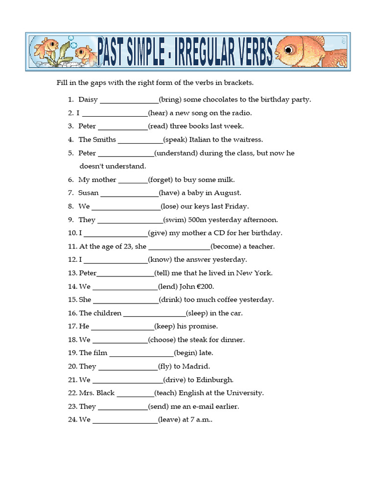 Past Simple Irregular Verbs Error Correction and Scaffolding Techniques ...